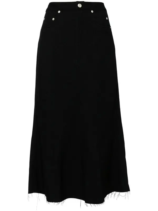 Rick Owens Frayed-edge Full-length Skirt
