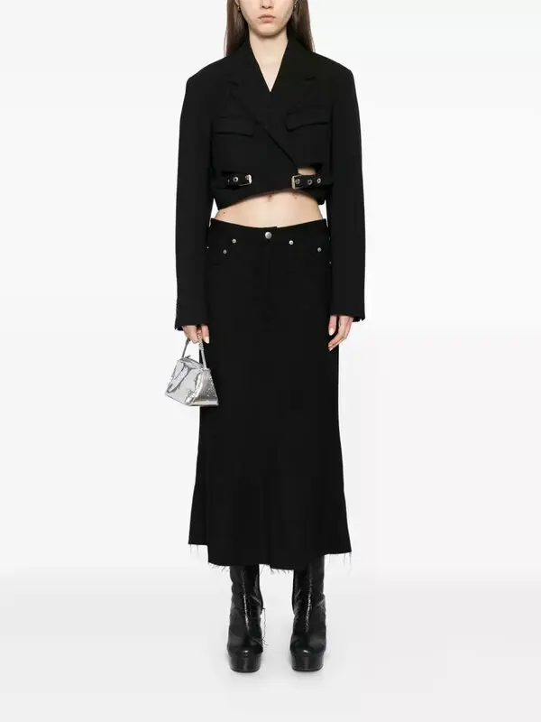 Rick Owens Frayed-edge Full-length Skirt