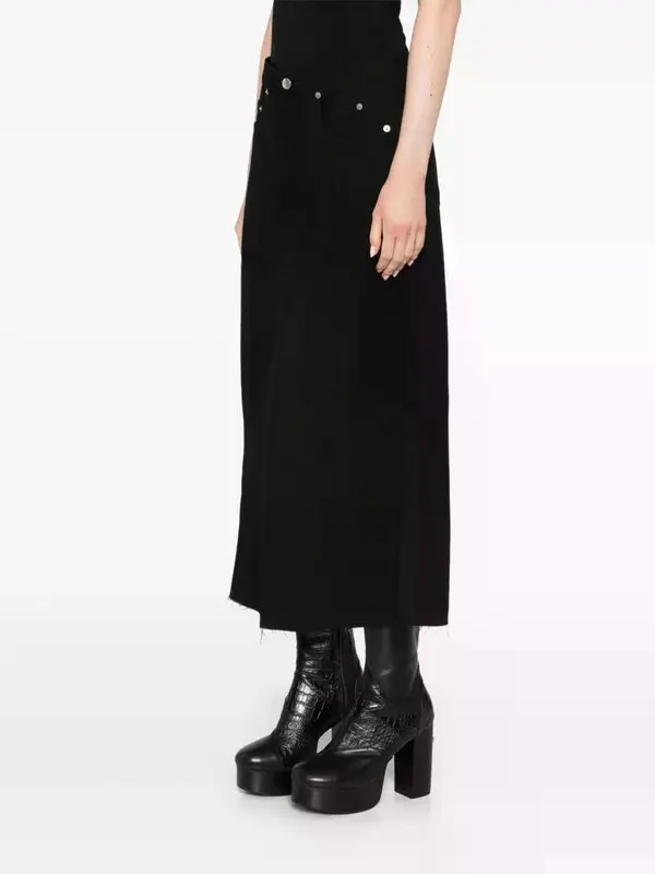 Rick Owens Frayed-edge Full-length Skirt