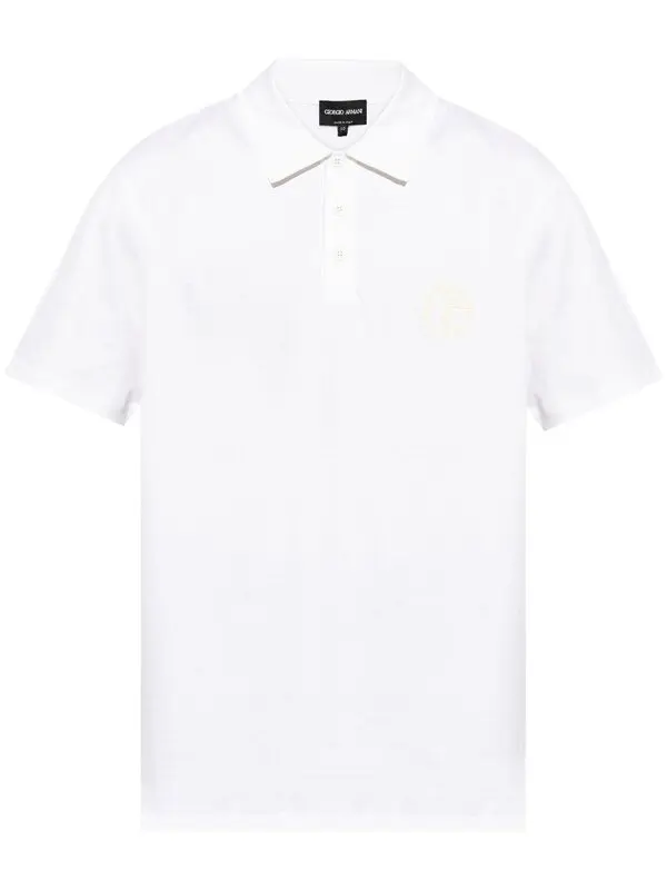 Giorgio Armani Logo-embroidered Polo Shirt - White