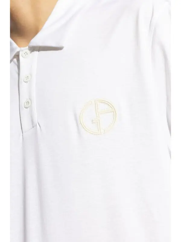 Giorgio Armani Logo-embroidered Polo Shirt - White