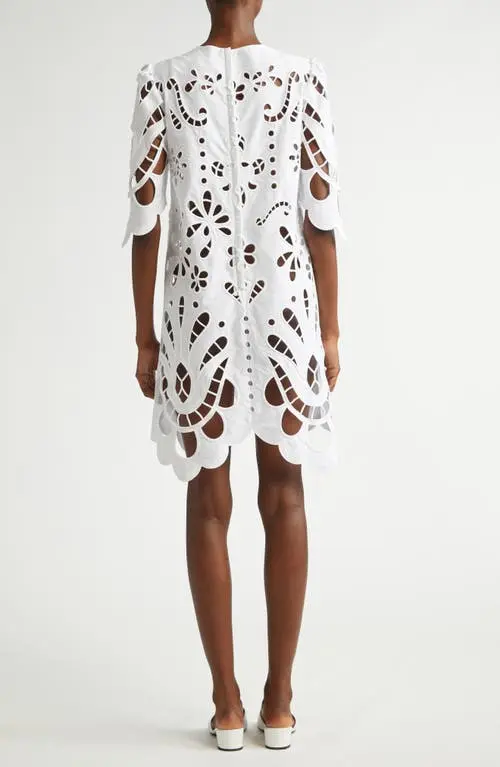 Dolce & Gabbana Openwork Embroidered Poplin Shift Dress