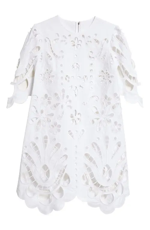 Dolce & Gabbana Openwork Embroidered Poplin Shift Dress