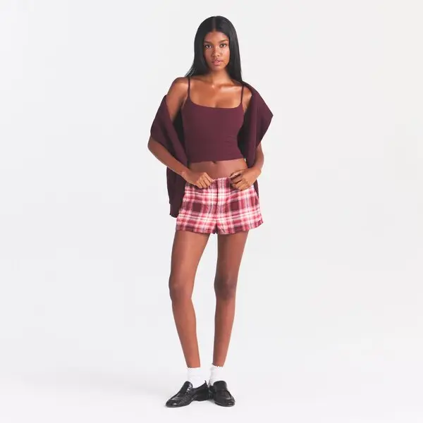 SKIMS Cotton Jersey Cami Top - Currant