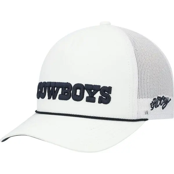 HOOEY Dallas Cowboys Wordmark Rope Trucker Cap - White