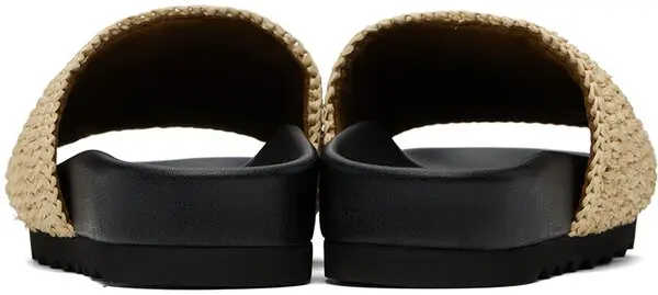 Stella McCartney Elyse Raffia Logo Slides
