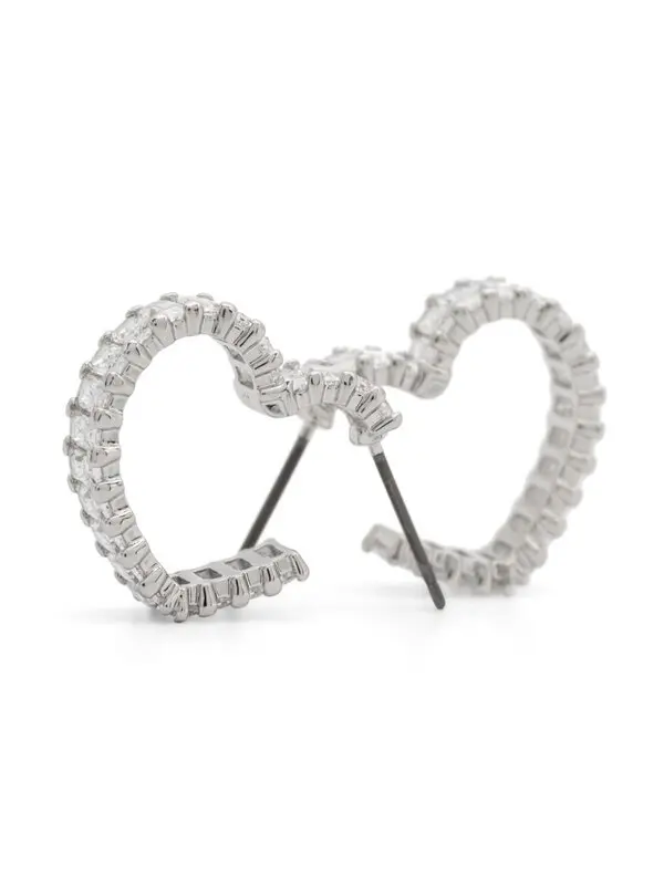 SWAROVSKI Matrix Heart Hoop Earrings - Silver