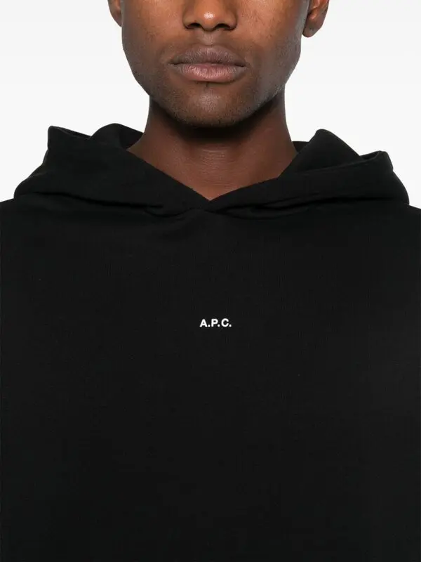 A.p.c. Logo-print Hoodie - Black