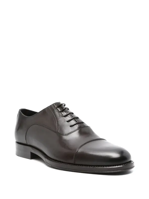 Corneliani Leather Oxford Shoes In Brown - 13% Off  display picture 2