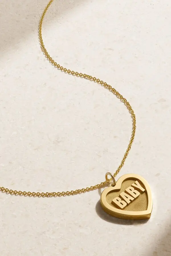 Established Baby Heart 14-karat Necklace - Gold
