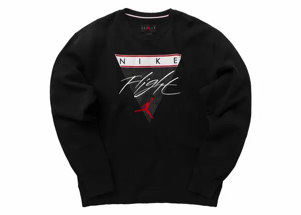 JORDAN Flight Crewneck Graphic Hoodie - Black