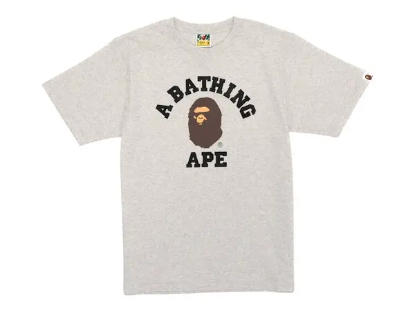 A BATHING APE College Tee Shirt - Grey