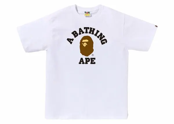 A BATHING APE College Tee Shirt - White