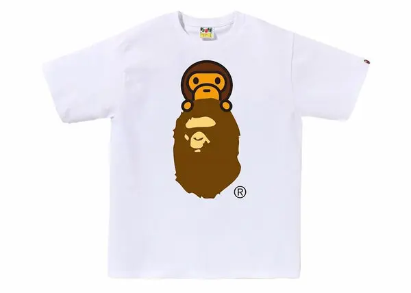 A BATHING APE Milo On Ape Head Tee Shirt - White