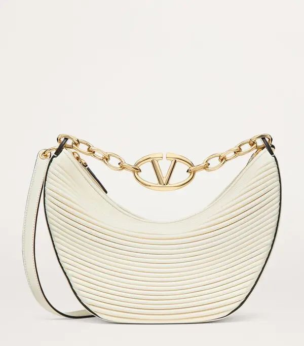 Valentino Garavani Leather Vlogo Moon Shoulder Bag