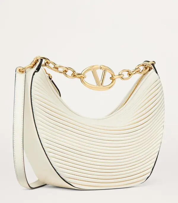 Valentino Garavani Leather Vlogo Moon Shoulder Bag