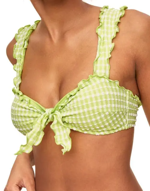 ADORE ME Steph Swimwear Bra - Plaid Green