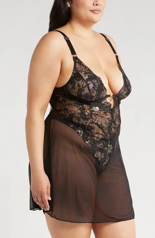 COQUETTE Babydoll Chemise & Thong Set