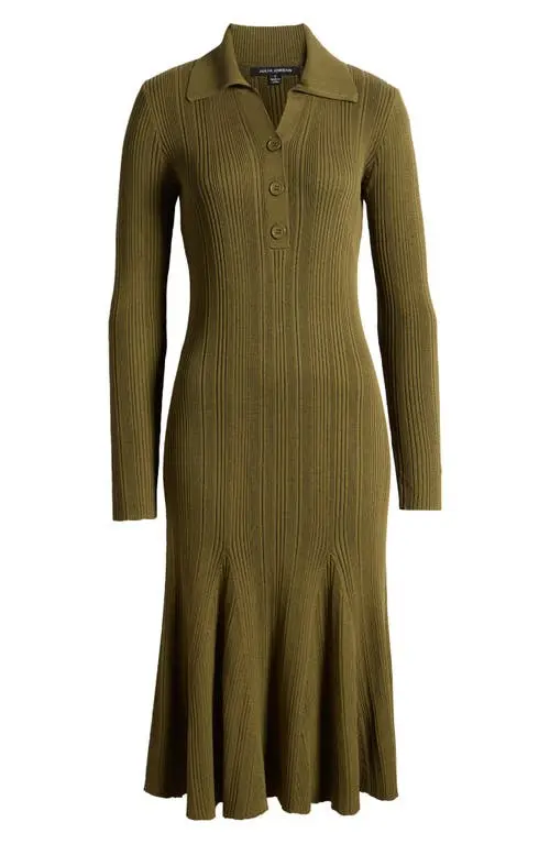 green emerald velvet dress Olive Brielle Sweater Dress Pomander Place Olive / S main image 0
