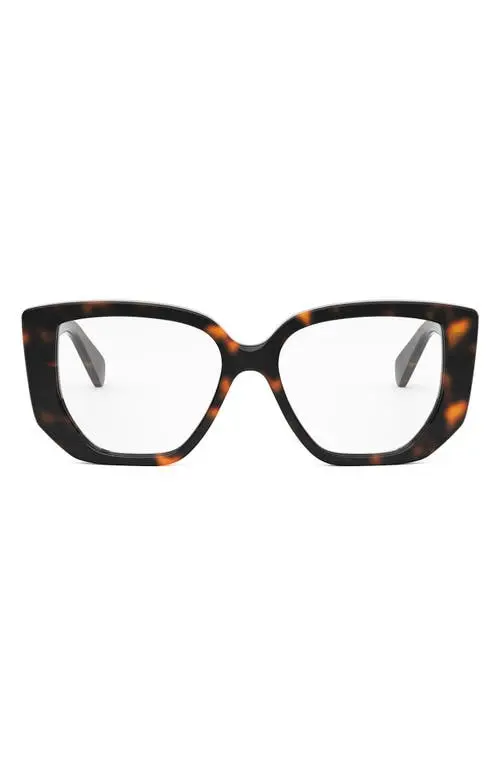 Celine Triomphe Rectangular Optical Glasses - Dark Havana
