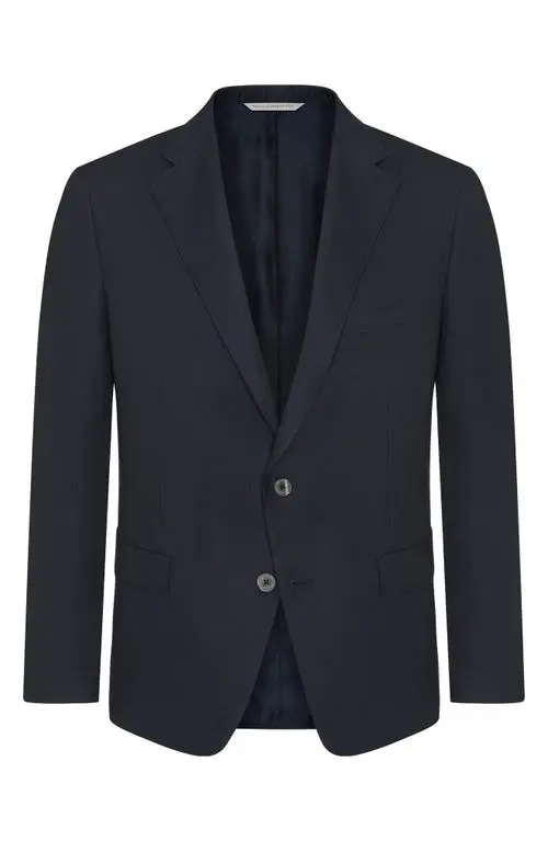 Samuelsohn Navy Double Twist 130s Wool Blazer