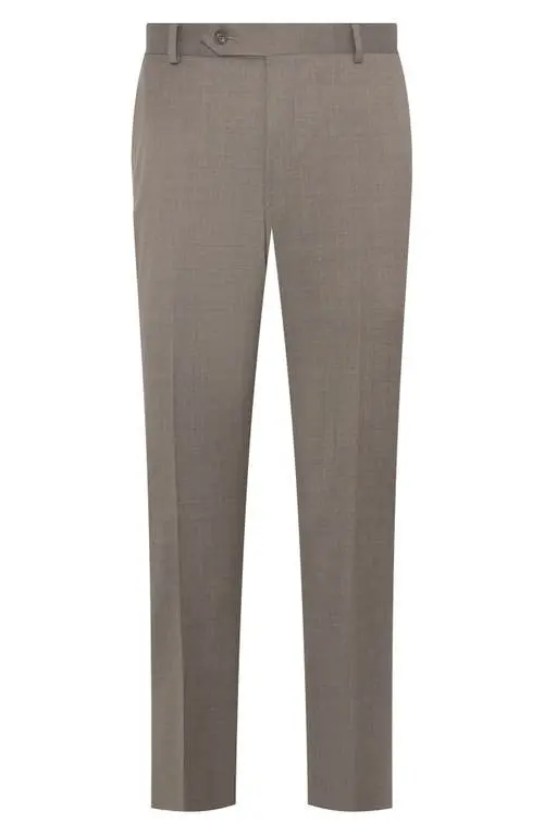 Samuelsohn Flat Front Straight Leg Wool Dress Pants