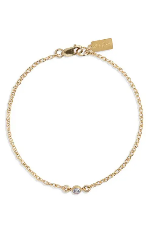 SET & STONES Cubic Zirconia Pendant Bracelet - Gold/june