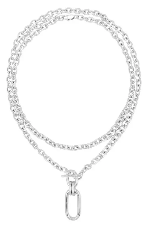 PETIT MOMENTS Set Of 2 Carabiner Pendant Necklaces - Silver
