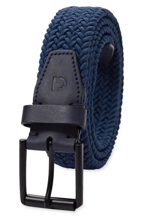 Cole Haan Tubular Stretch Woven Belt - Navy
