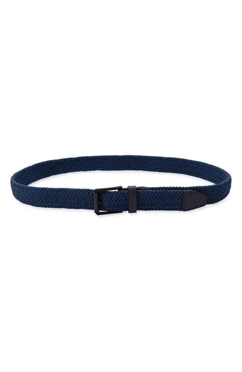 Cole Haan Tubular Stretch Woven Belt - Navy