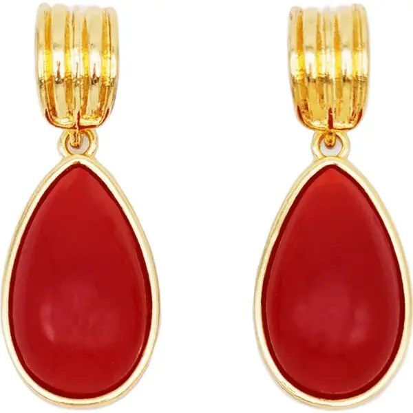 PETIT MOMENTS Teardrop Hoop Earrings - Red