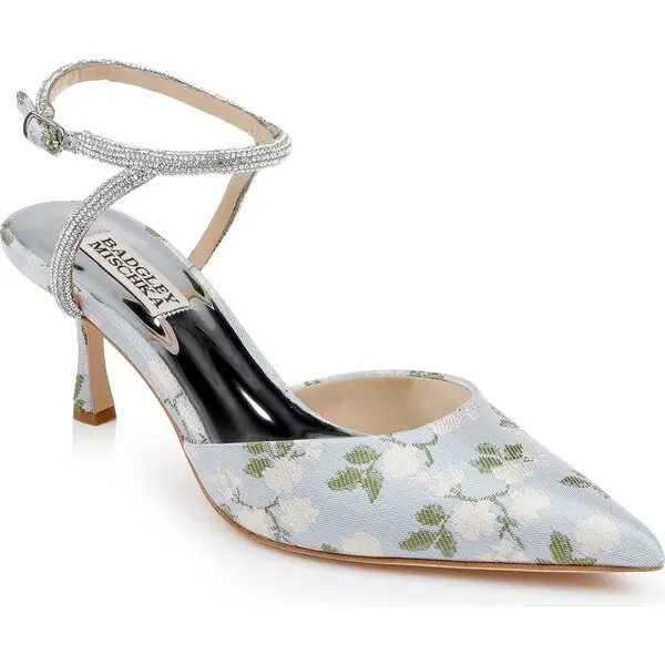 Badgley Mischka Autumn Pointed Toe Pumps - Mist Blue Fabric