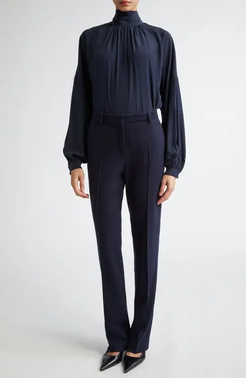 Akris Mock Neck Silk Crêpe De Chine Shirt