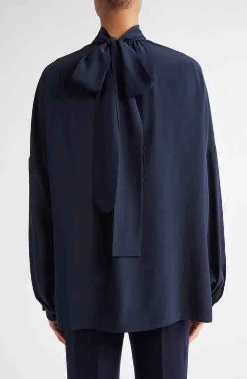 Akris Mock Neck Silk Crêpe De Chine Shirt