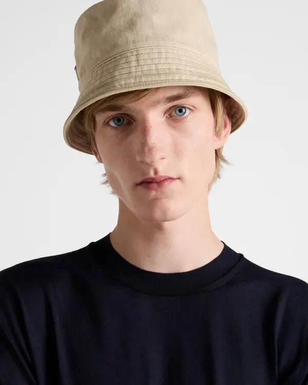 Prada Bull Denim Bucket Hat - Natural | Editorialist