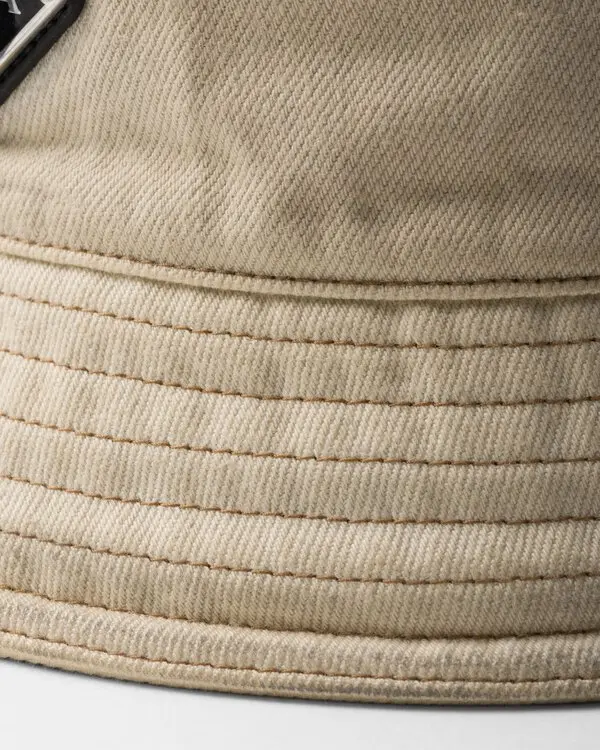 Prada Bull Denim Bucket Hat - Natural | Editorialist