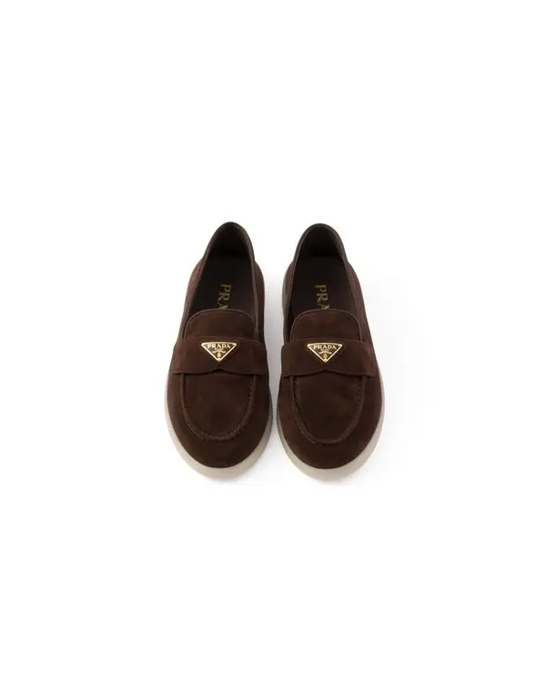 Prada Suede Loafers - Brown