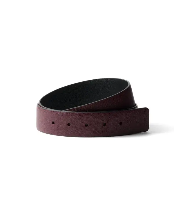 Prada Reversible Saffiano Leather Belt Strap - Red