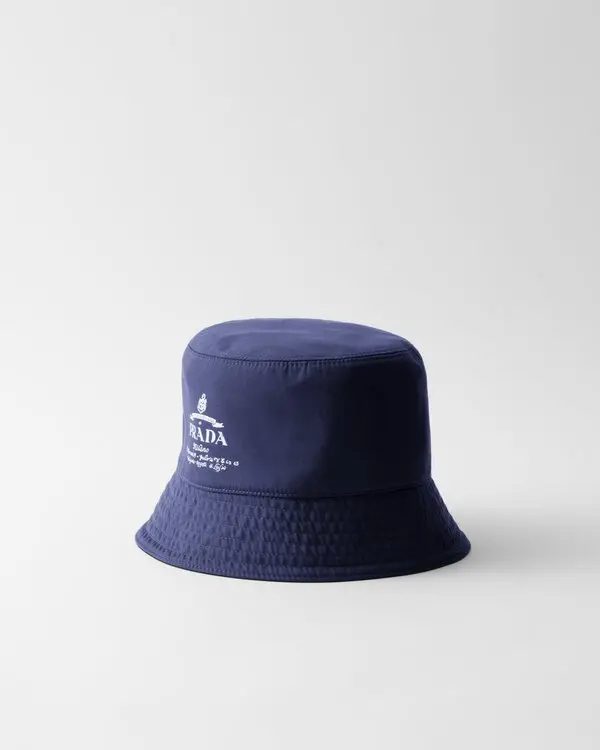 Prada Reversible Technical Cotton Bucket Hat - Baltic Blue/black