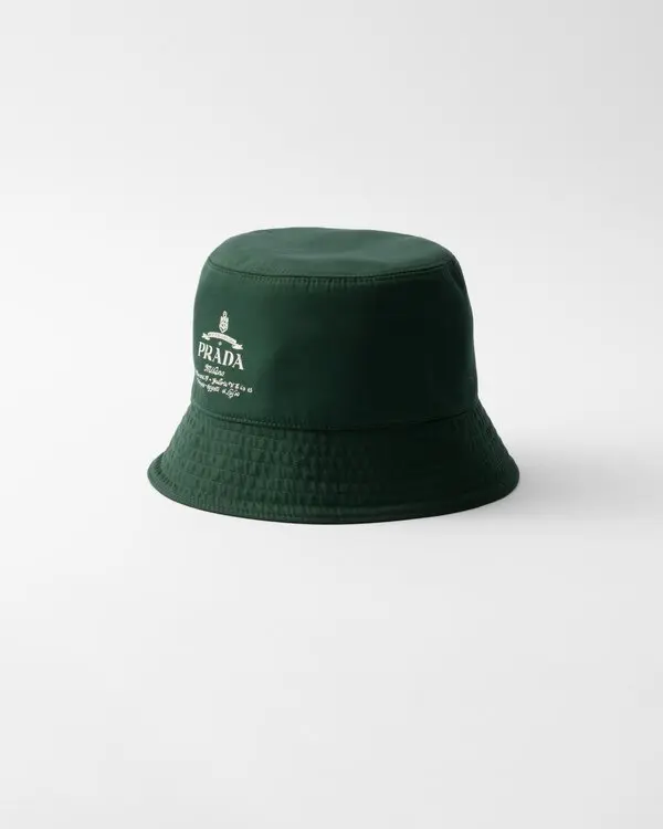 Prada Reversible Technical Cotton Bucket Hat - Billiard Green/black