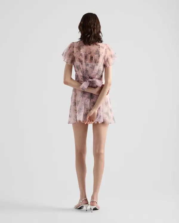Prada Nylonette Mini-Dress In Pink | Editorialist