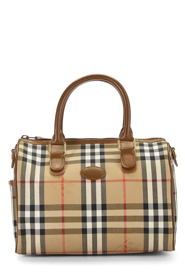 Burberry Haymarket Check Boston Bag - Brown