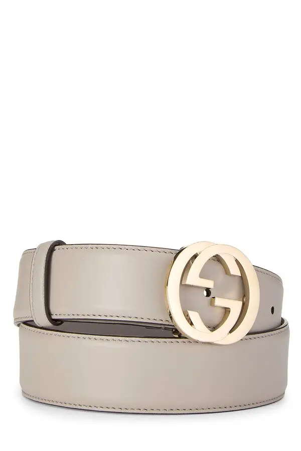 Gucci Interlocking Logo Belt - Grey