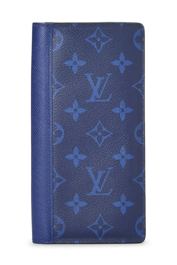 LOUIS VUITTON Monogram Taigarama Brazza Wallet - Blue