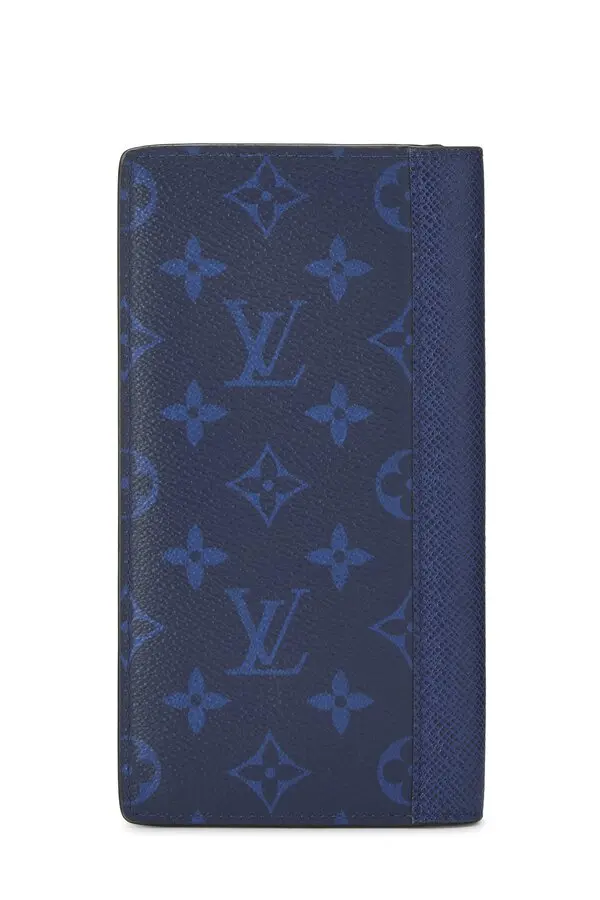 LOUIS VUITTON Monogram Taigarama Brazza Wallet - Blue