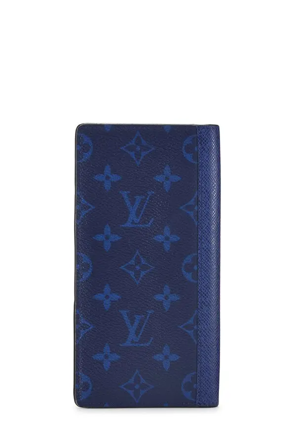 LOUIS VUITTON Monogram Taigarama Brazza Wallet - Blue