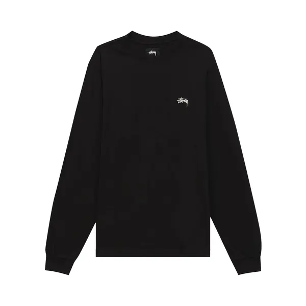StÜssy Stock Logo Long-sleeve Tee - Black