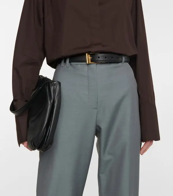 THE ROW Leather Belt - Black