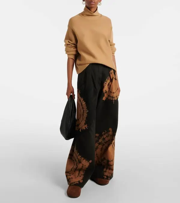 Alanui Printed Cotton Wide-leg Pants