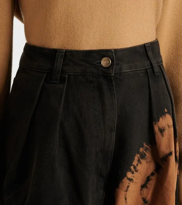 Alanui Printed Cotton Wide-leg Pants